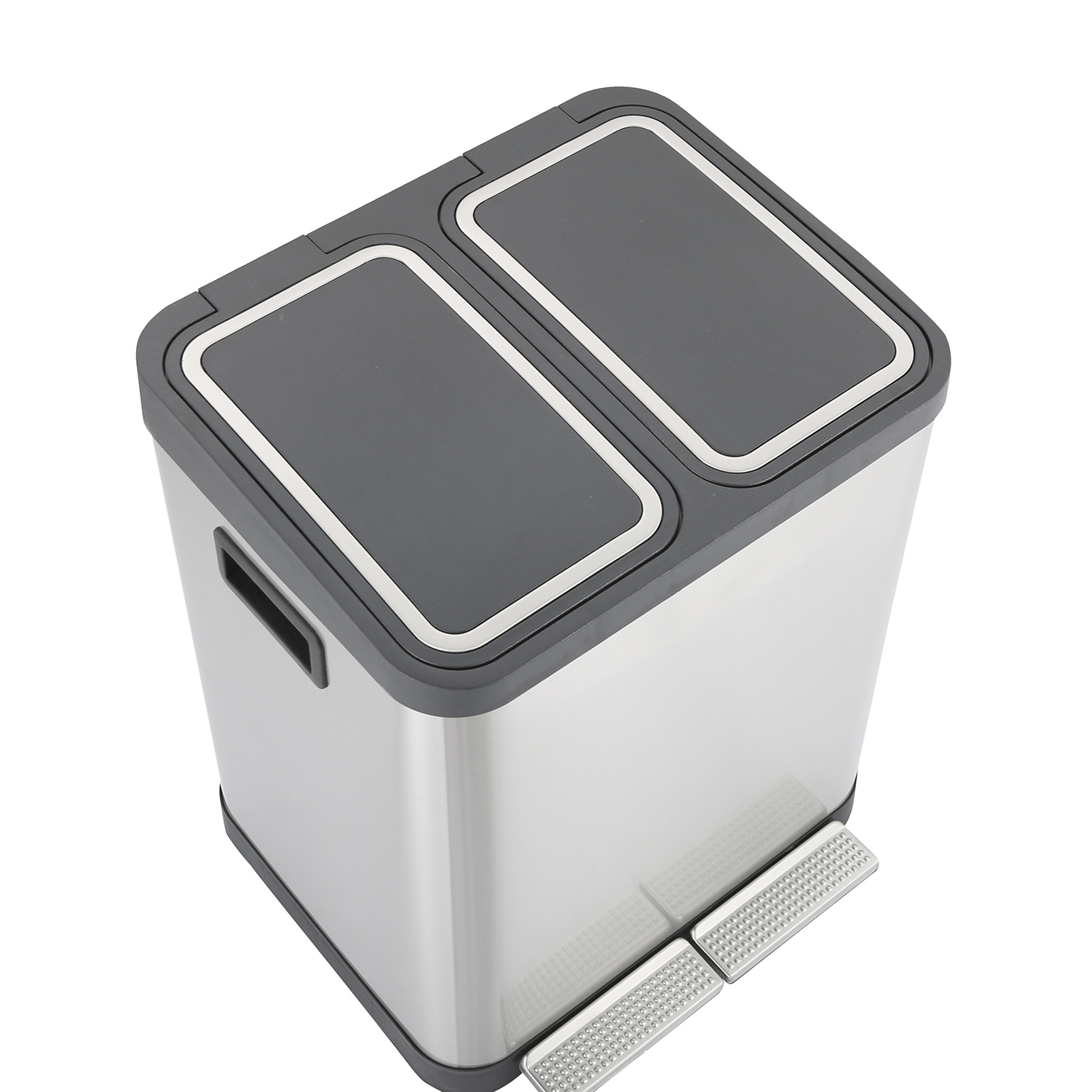 Dual Compartment Stainless Steel Recycle Garbage Bin 15L+15L (KL-105 ...